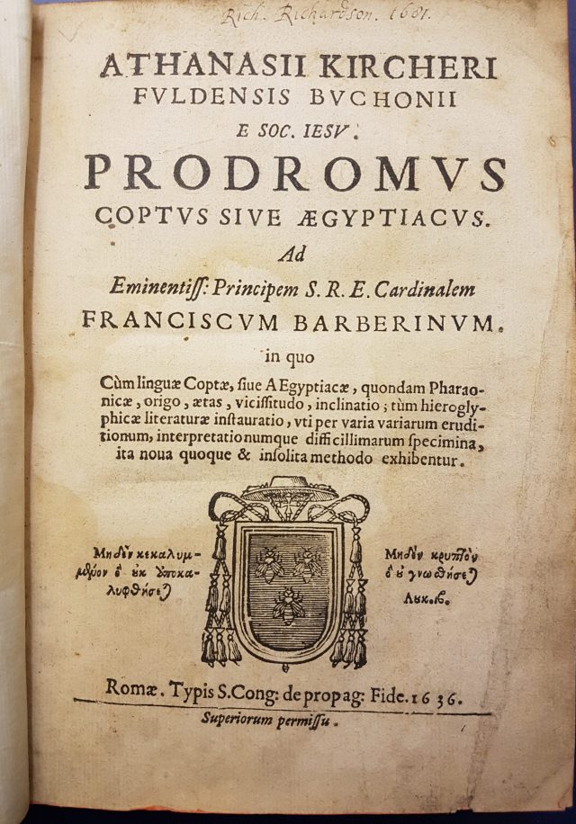 Richardson Collection 14 Prodromus Coptus siue Aegyptiacus | Quaker ...