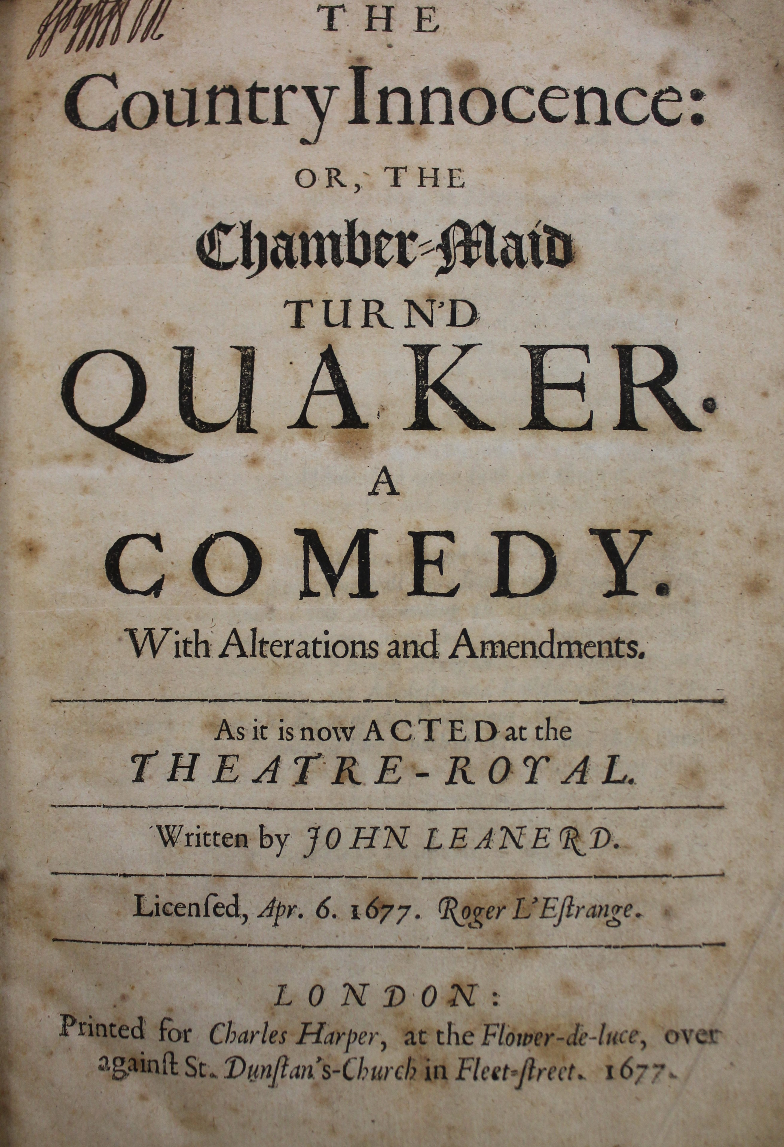Theatre: some collection highlights | Quaker Strongrooms
